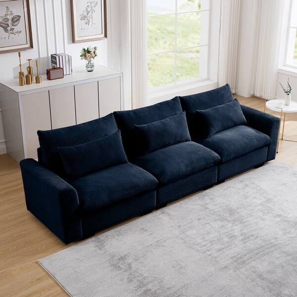 blue comfy sofa