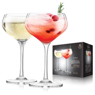 Final Touch Set of 2 Coupe Lead Free Crystal Glasses - 10 oz - Bed Bath ...