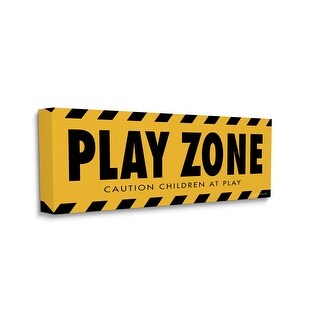 Stupell Play Zone Caution Children Construction Sign Yellow Black ...