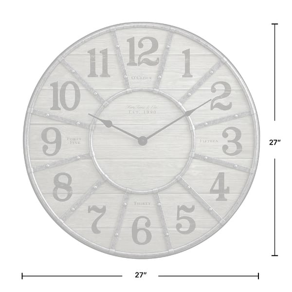FirsTime & Co. Cooper Farmhouse Wall Clock, American Crafted, Gray ...