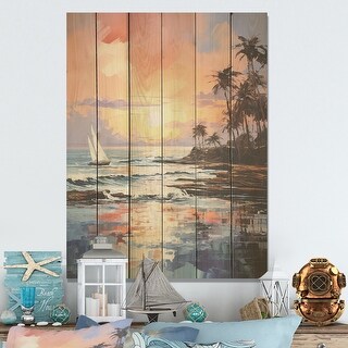DESIGN ART "Beach Coastal Nostalgia" Coastal Beach Wood Wall Decor ...
