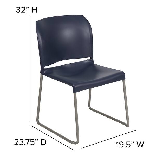 5 Pack 880 lb. Capacity Full Back Contoured Sled Base Stack Chair - Bed ...