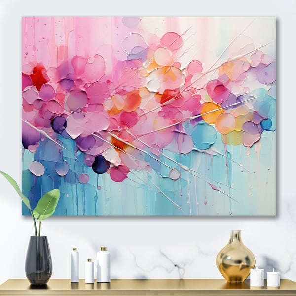 Designart "Pink Blue Pastel Patchwork" Abstract Collages Wall Art ...