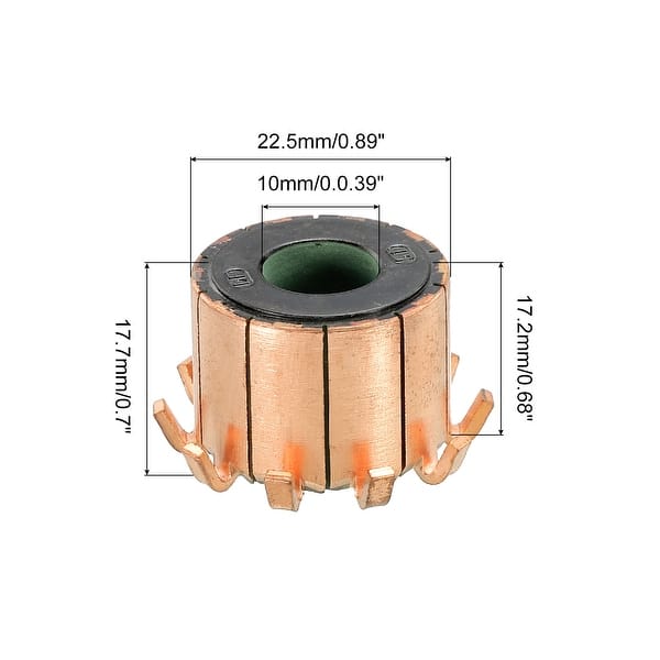 Electric Motor Commutator 10 Gear Teeth 10mm ID 22.5mm OD - Copper ...