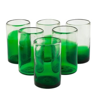 Novica Handmade Emerald Luck Glass Tumblers (Set Of 6) - Bed Bath ...