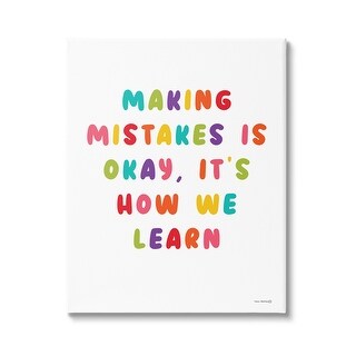 Stupell Making Mistakes Is Okay Canvas Wall Art Design by Yass Naffas ...