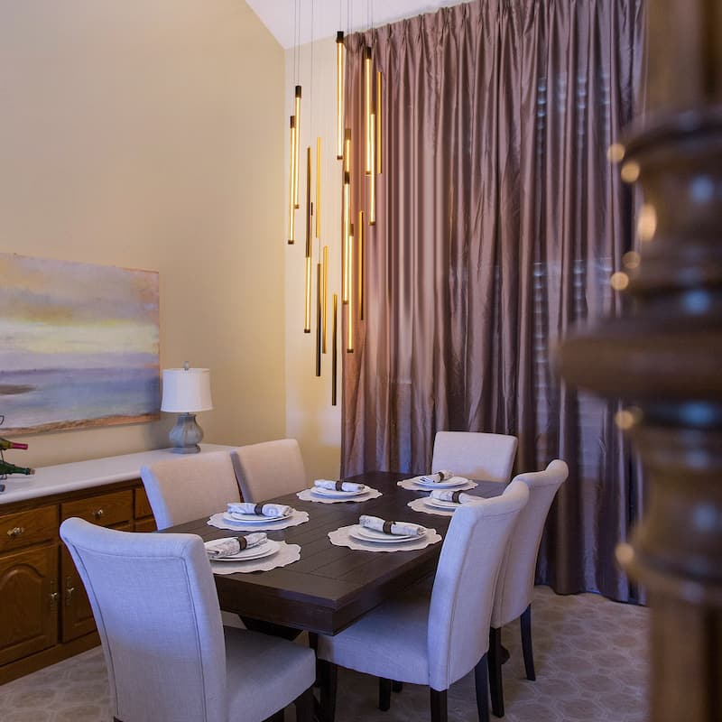 9 - Light Cluster Glass Tube Cylinder Stairway / Staircase Chandelier ...