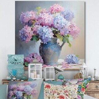 Designart "Tender Hydrangea Bouquet In Gentle Pastel I" Hydrangea ...