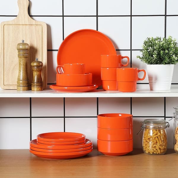 orange dinner set