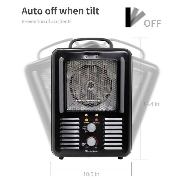 Comfort Zone CZ798BK Utility Milkhouse Portable Heater with Thermostat ...