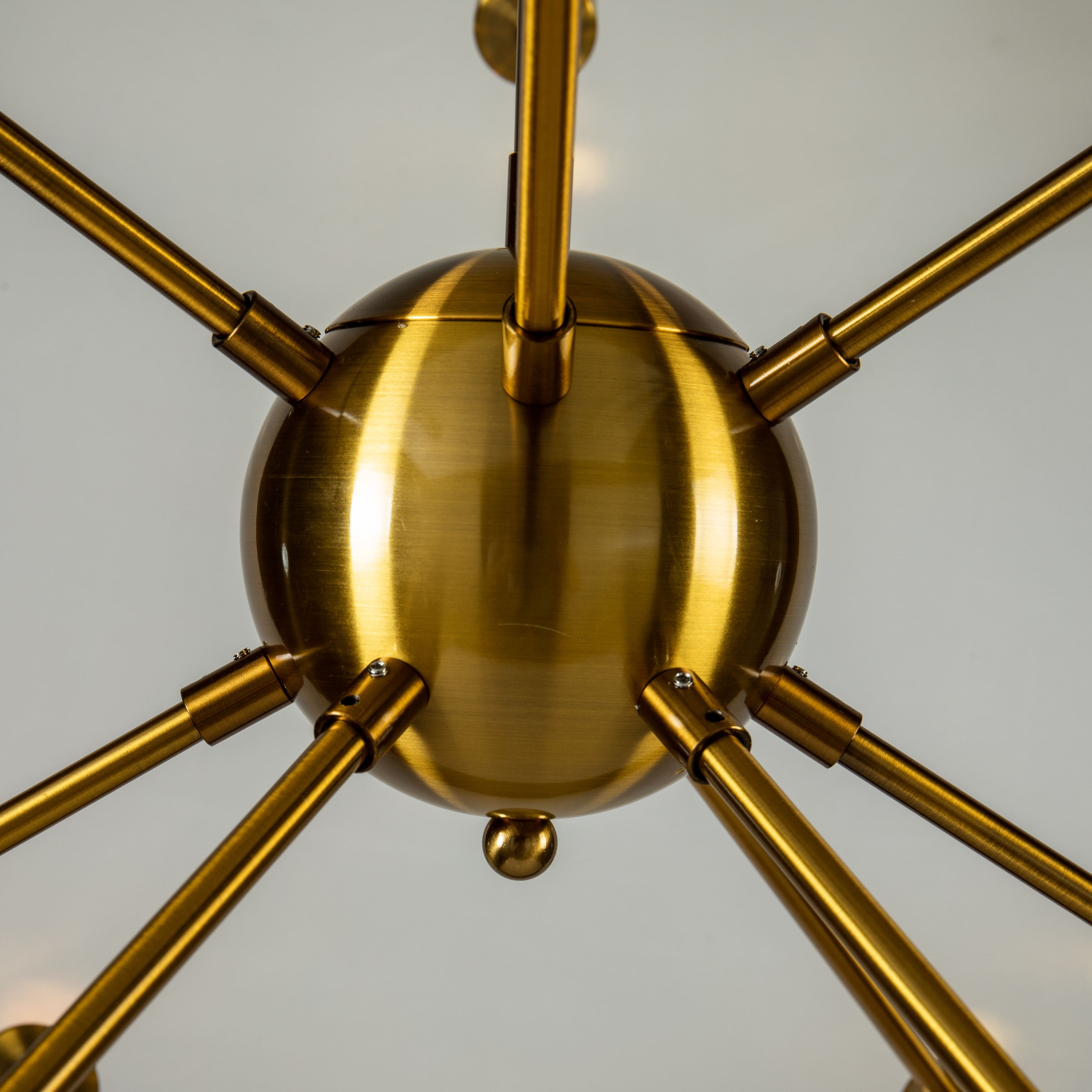 CraftHome 12-Light Modern Sputnik Sphere Antique Gold Chandelier Industrial Pendant Light - On ...