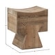 Rosalie Reclaimed Pine Dovetail Block Stool with Carved Seat, Natural ...