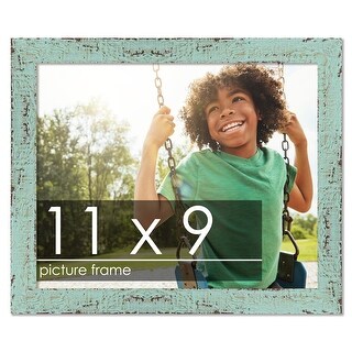 11x9 Shabby Chic / Farmhouse Green Wood Picture Frame - UV Acrylic ...