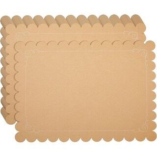 Disposable Scalloped Kraft Paper Placemats for Dining Table - Bed Bath ...