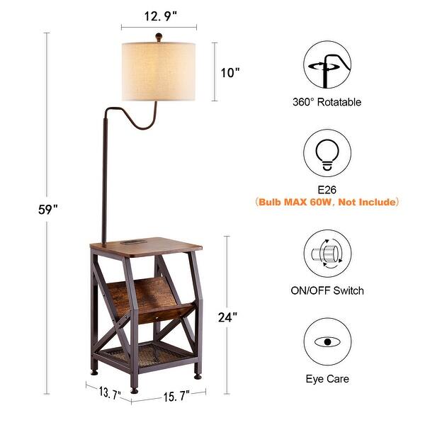 Side Table with Floor Lamp - Bed Bath & Beyond - 37246312