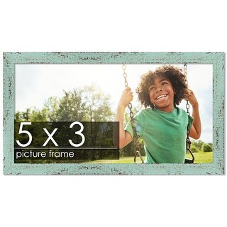 5x3 Shabby Chic / Farmhouse Green Wood Picture Frame - UV Acrylic, Foam ...