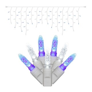 Vickerman 70 Blue-Pure White M5 LED Icicle Light on White Wire, 9 ...