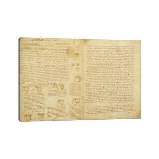 iCanvas "A page from the Codex Leicester, 1508-12 " by Leonardo da ...