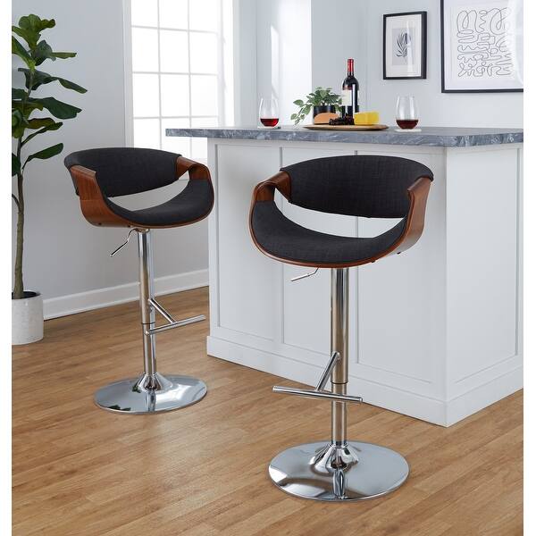 Carson Carrington Sauda Adjustable Bar Stool with Straight T Footrest ...