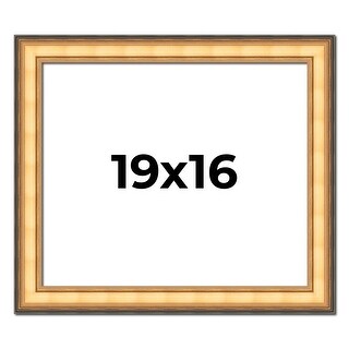 19x16 Frame Gold Plein Aire Solid Wood Picture Frame Width 2 Inches ...