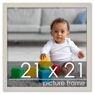 21x21 Traditional White Washed Complete Wood Square Picture Frame with ...