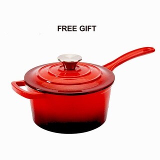 Le Chef 20-Piece Enameled Cast Iron Cookware Set, Cherry. - M - Bed ...