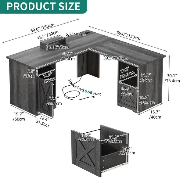 Moasis L Shaped Gaming Desk 59-Inch Computer Corner Desk with Monitor ...