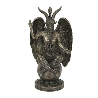 Baphomet Sabbatic Goat Idol Sitting On Globe Statue - 10 X 5.75 X 4.75 ...