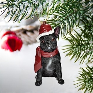 Design Toscano Black French Bulldog Collection Holiday Christmas ...