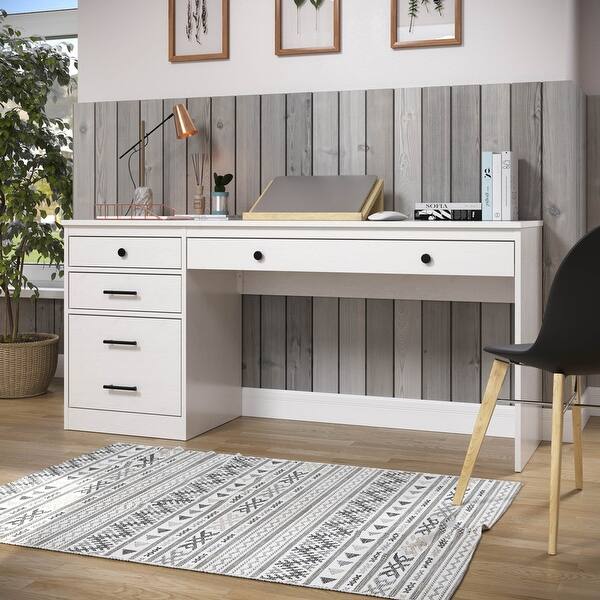 Vivian Solid Wood Computer Desk with Storage - On Sale - Bed Bath ...