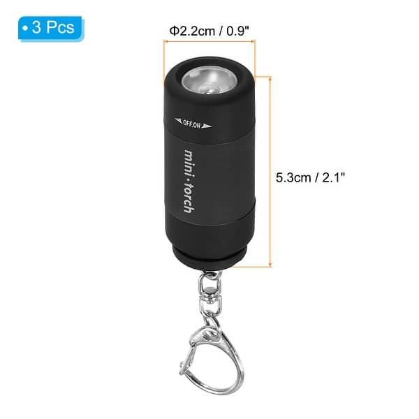 2.1" Mini Rechargeable LED Keychain Flashlight USB Charging 3 Pack ...