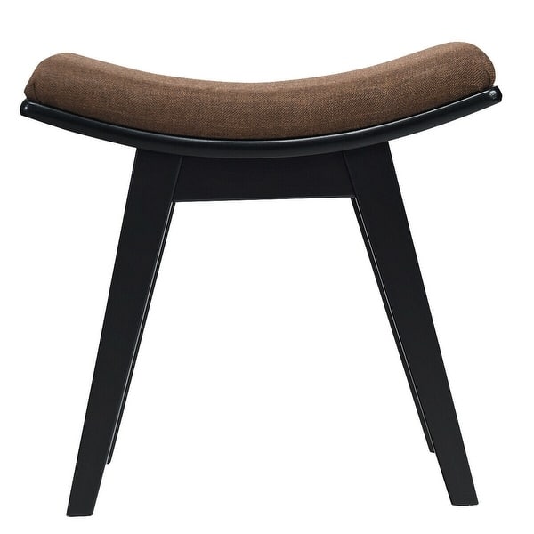 Modern Dressing Makeup Stool with Concave Seat Rubberwood Legs - 19" x ...