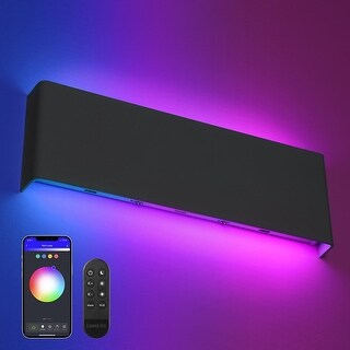 LED Wall Sconce Color Changing & 5000K-2700K Dimmable Aluminum Up Down ...