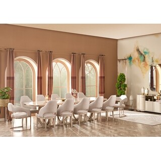 Para Modern Dining Room Table And 12 Dining Room Chairs Set - Bed Bath ...