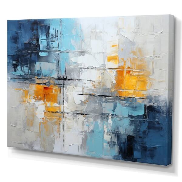 Designart "Collage Frozen Snow III" Abstract Collages Wall Decor - Bed ...
