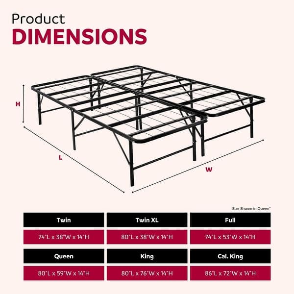 UltraBase 14 in. H Metal Mattress Foundation Bed Frame - Bed Bath ...
