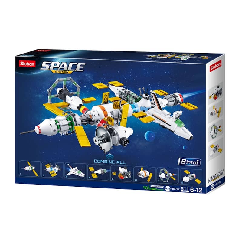 SlubanKids Space Station Building Blocks 511 Pc for Kids, 8-in-1 3D ...