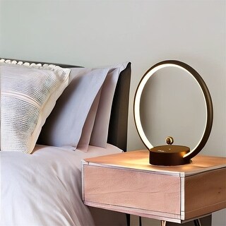 Circle Design Table Lamp Furniture with An Aluminum Side - Bed Bath ...