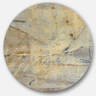 Designart 'Geometric Cream Block III' Geometric Metal Circle Wall Art ...