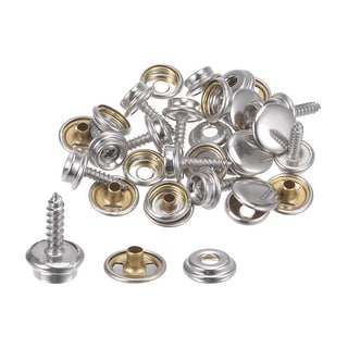10 Sets Stainless Screw Snap Fasteners Kit 15mm Copper Snaps Button ...