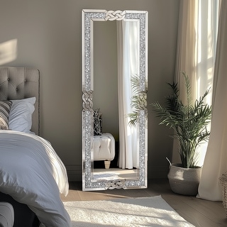 Sparkling Crystals Diamond Embedded Freestanding Full-length Floor ...