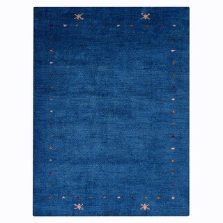 Hand Knotted Loom Silk Mix Area Rug Contemporary Blue LSM109 - Bed Bath ...