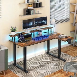 63"W Versatile Standing Desk Aesthetic with Height Customization Table ...
