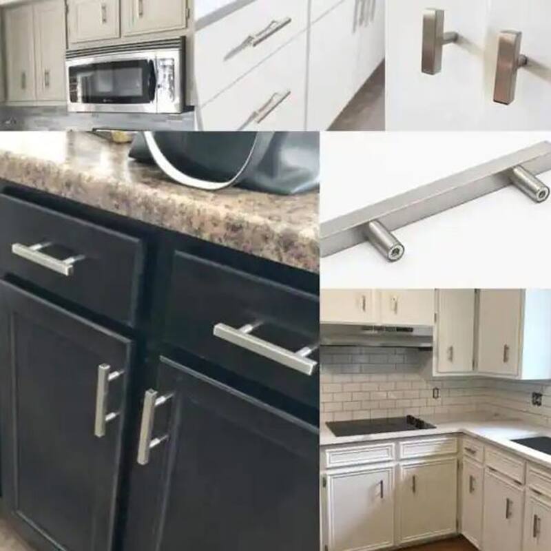 IXIR 8-11/16 in 220mm Solid Square Silver Cabinet Handle Drawer Pull ...