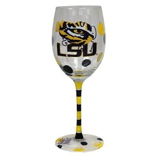 LSU Hand-Painted Wine Glass Set - Bed Bath & Beyond - 18604436