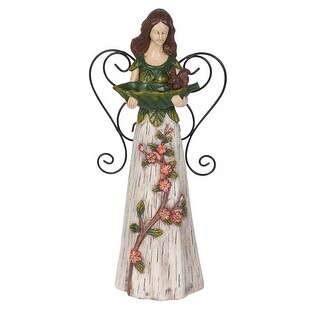 Floral Woodland Angel Holding Leaf Statuary Decor - Bed Bath & Beyond ...