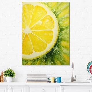 Designart "Lemon Zenith Zest " Fruits Wall Art - Bed Bath & Beyond ...