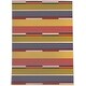 RETRO COLOR BLOCK STRIPE RED AND GOLD Outdoor Rug by, Becky Bailey ...