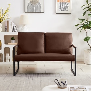 Metal Accent Arm Loveseat Chair Extra-thick Padded Sofa Chairs - Bed ...