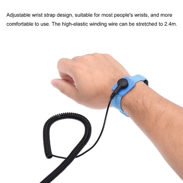 ESD Anti Static Wrist Strap 6ft PU Adjustable Antistatic Bracelet Wired ...